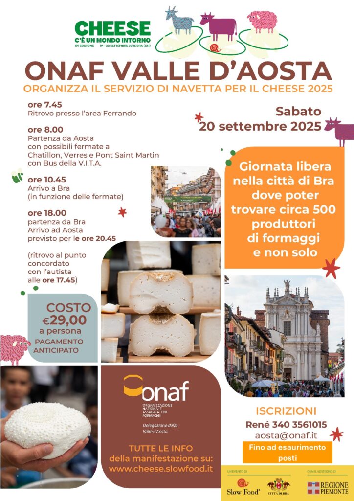 Onaf VdA: una navetta per Cheese 2025 - bobine.tv
